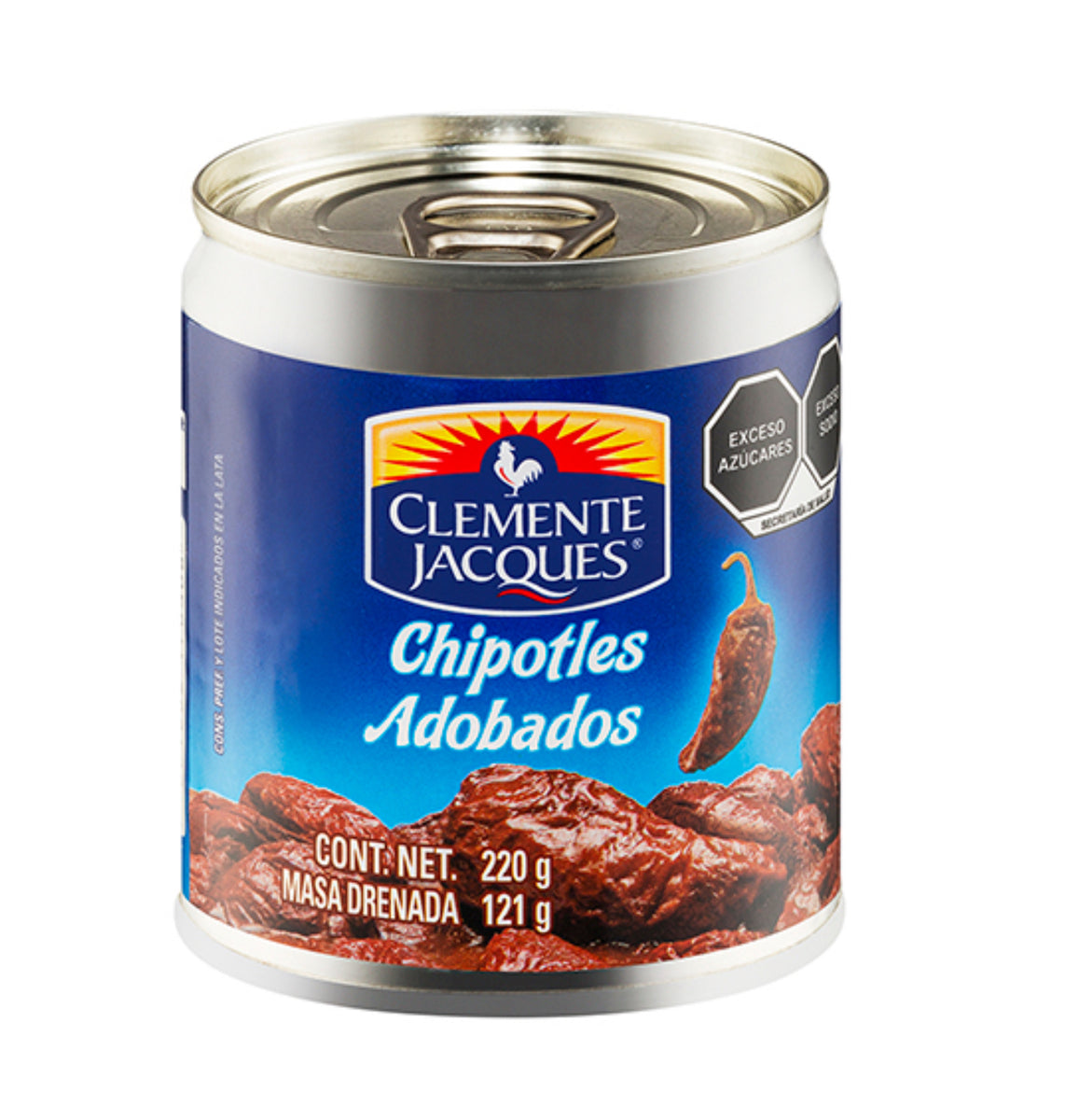 Chiles Chipotles Adobados, Clemente Jaques, Lata de 220g – Chilin Limon